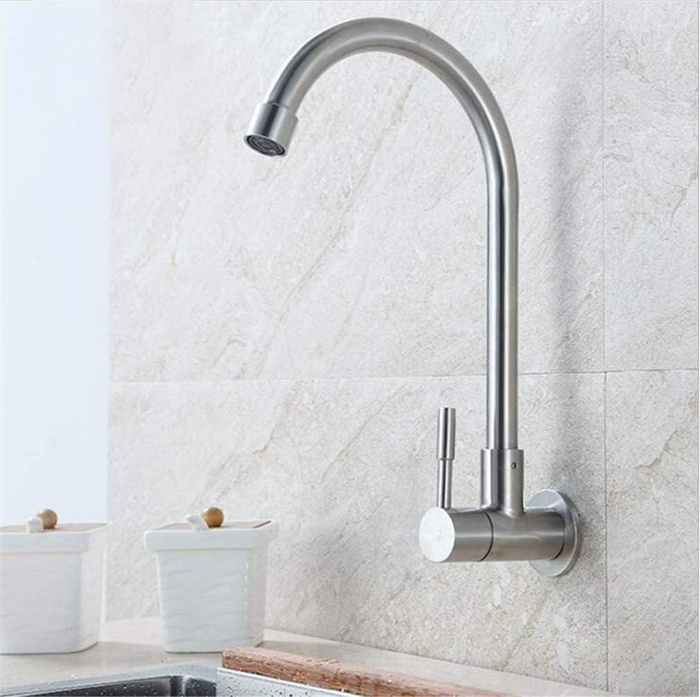 Single Cold Water 304 Stainless Steel Kitchen Horizontal Faucet Wash ...