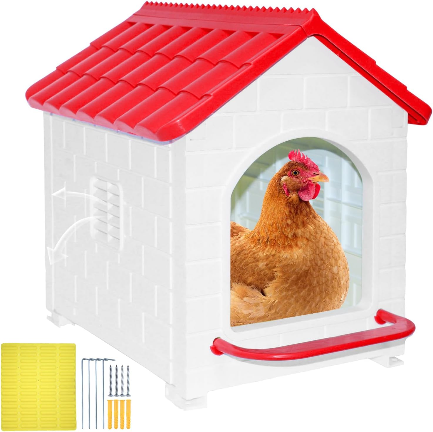 Single Compartment Chicken Nesting Box, Waterproof Plastic Chicken coop ...