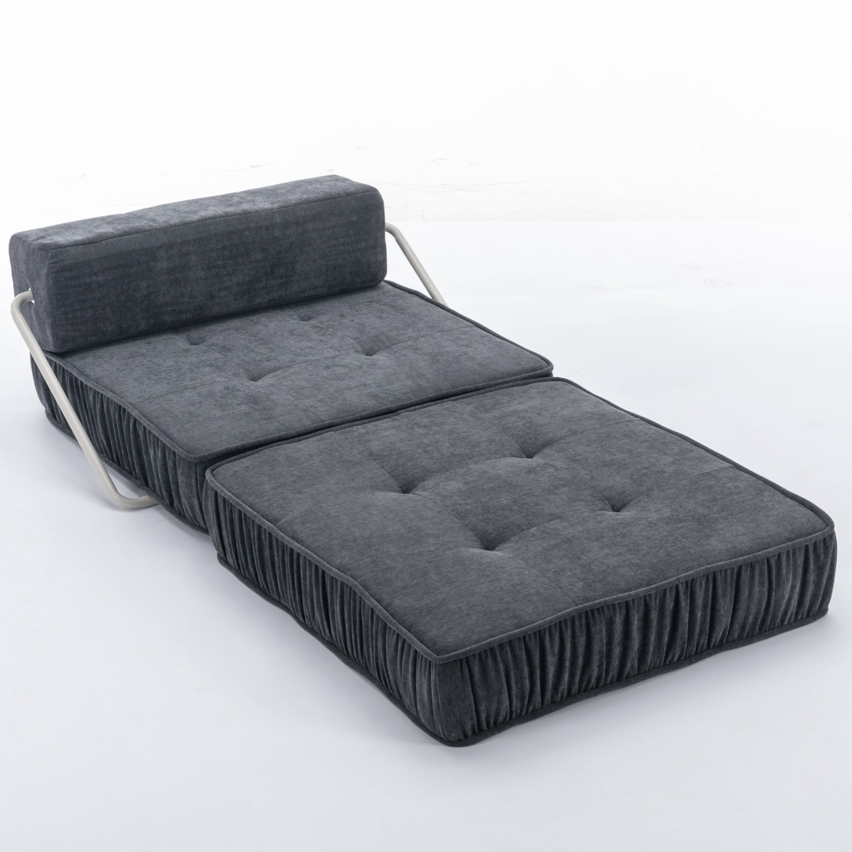 Single Convertible Armless Sofa, Modern Chenille Modular Sectional Sofa ...