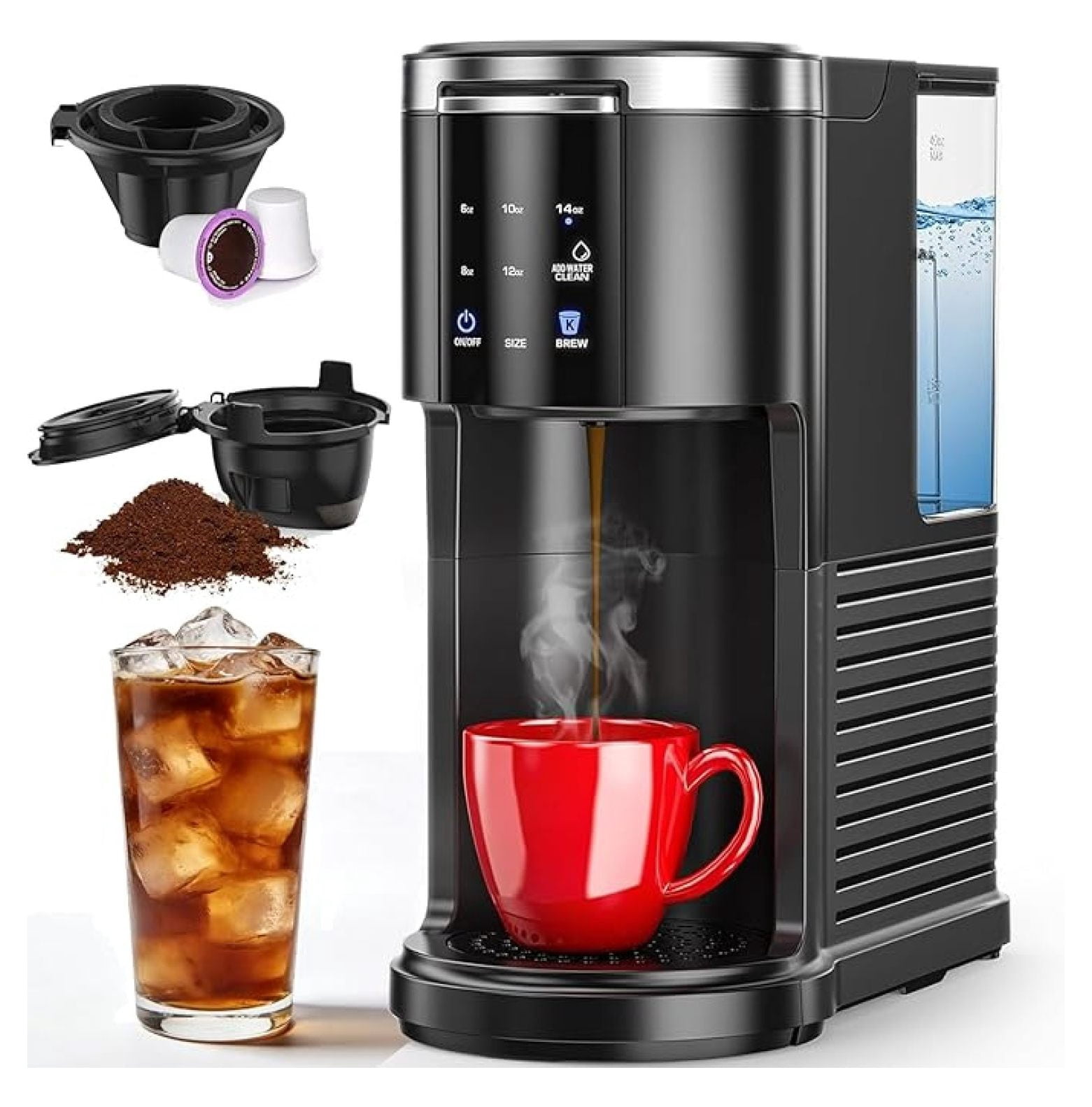 Single Cup Coffee maker, Coffee makers with 40 Oz Water , single serve ...