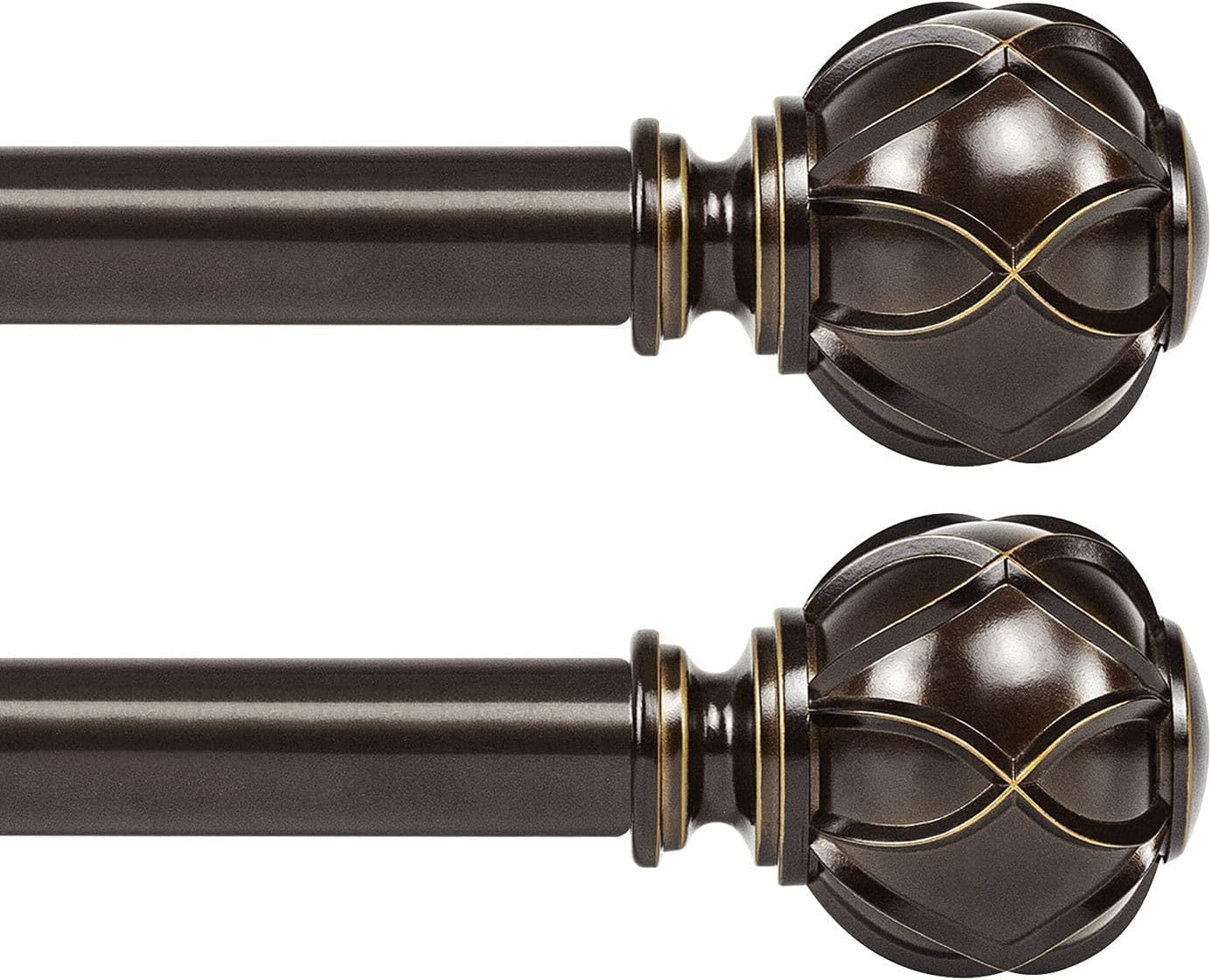 Single Curtain Rod 32 to 58 Inch(2.6-4.8Ft), 7/8 Inch Antique Bronze ...
