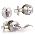 Single Cylinder Satin Nickel 1 Pack Entry Door Handle Set - Walmart.com