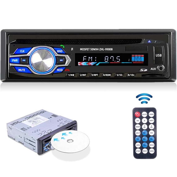 Single Din Car Stereo CD DVD Player Bluetooth Car Radio USB/SD/AUX Car ...