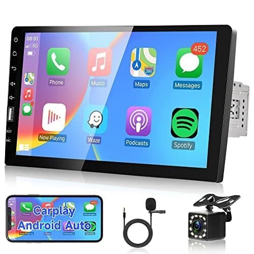 Single Din Car Stereo Carplay Android Auto, Sehmtoo 1 Din 9 Inch ...