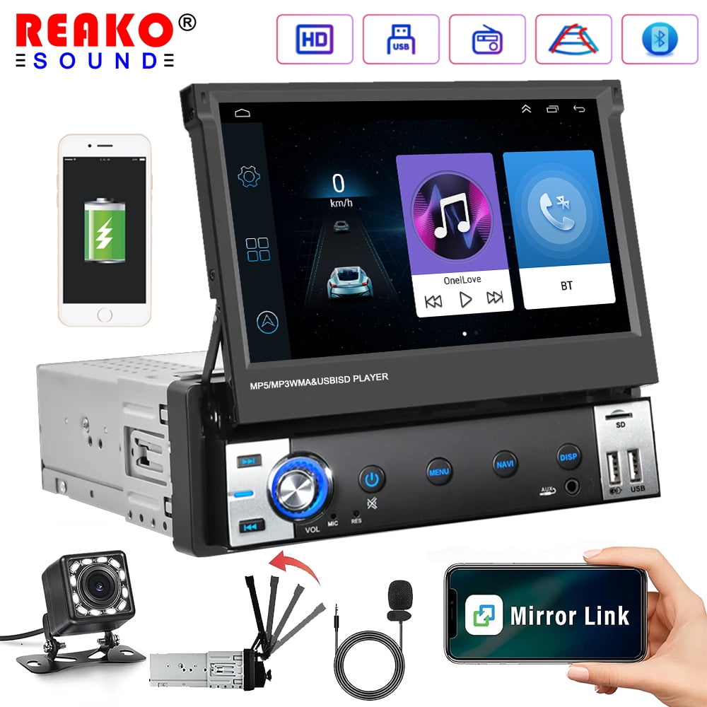 Single Din Car Stereo Compatible with Apple Carplay & Android Auto 7 ...