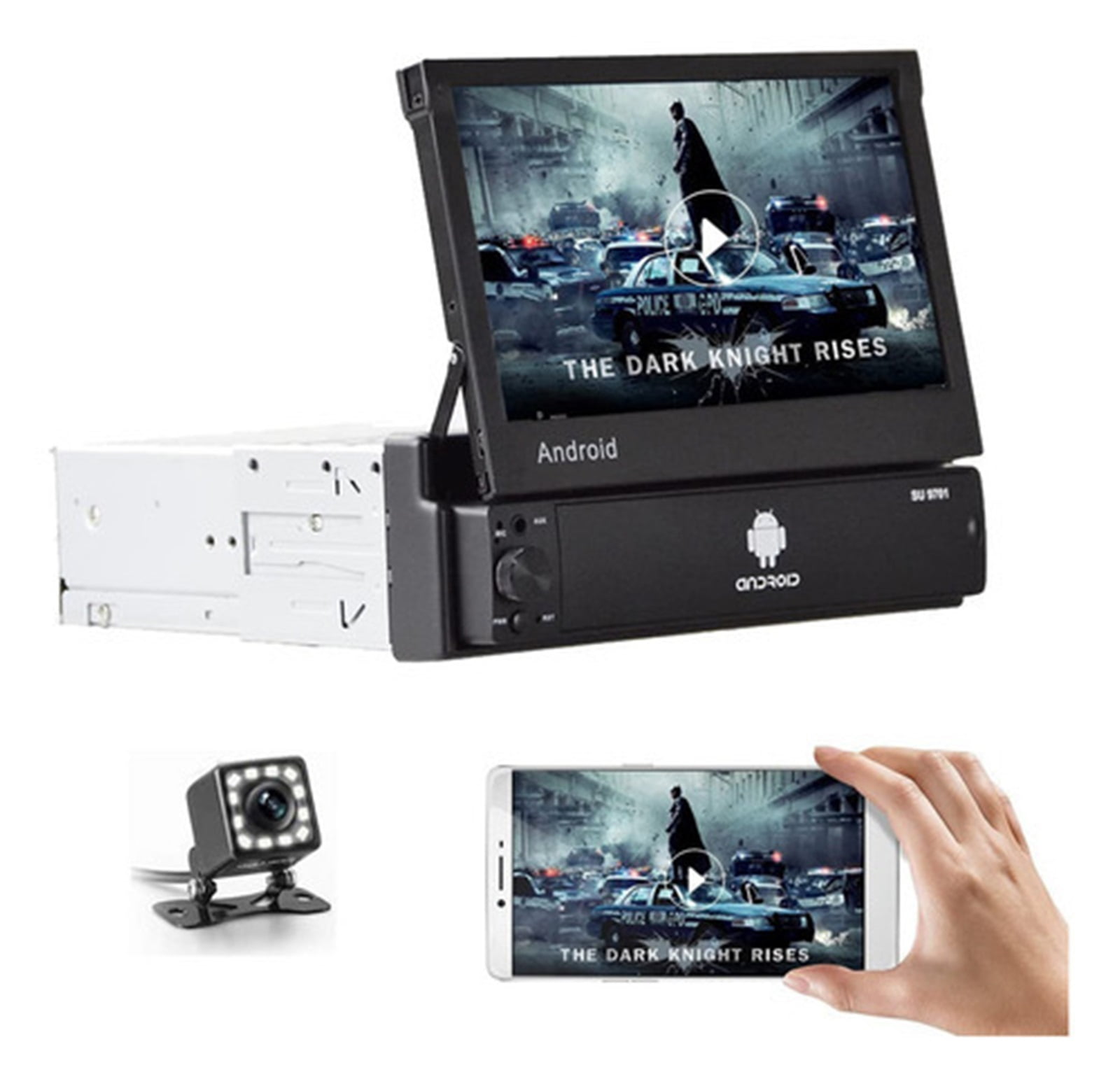 Single Din Retractable Touch Screen Car Stereo - Walmart.com