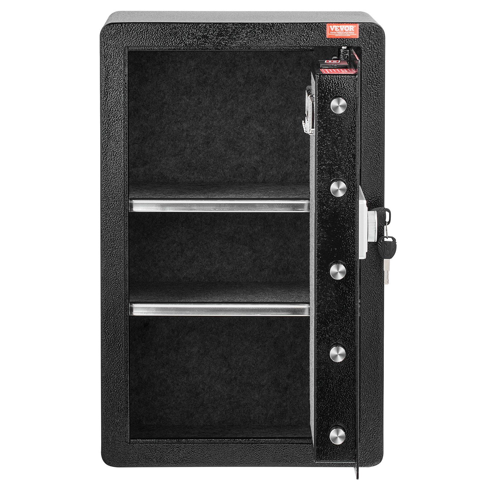 Single Door 3.5 cu.ft Safe Box with Key Lock & Password LED Light Black ...
