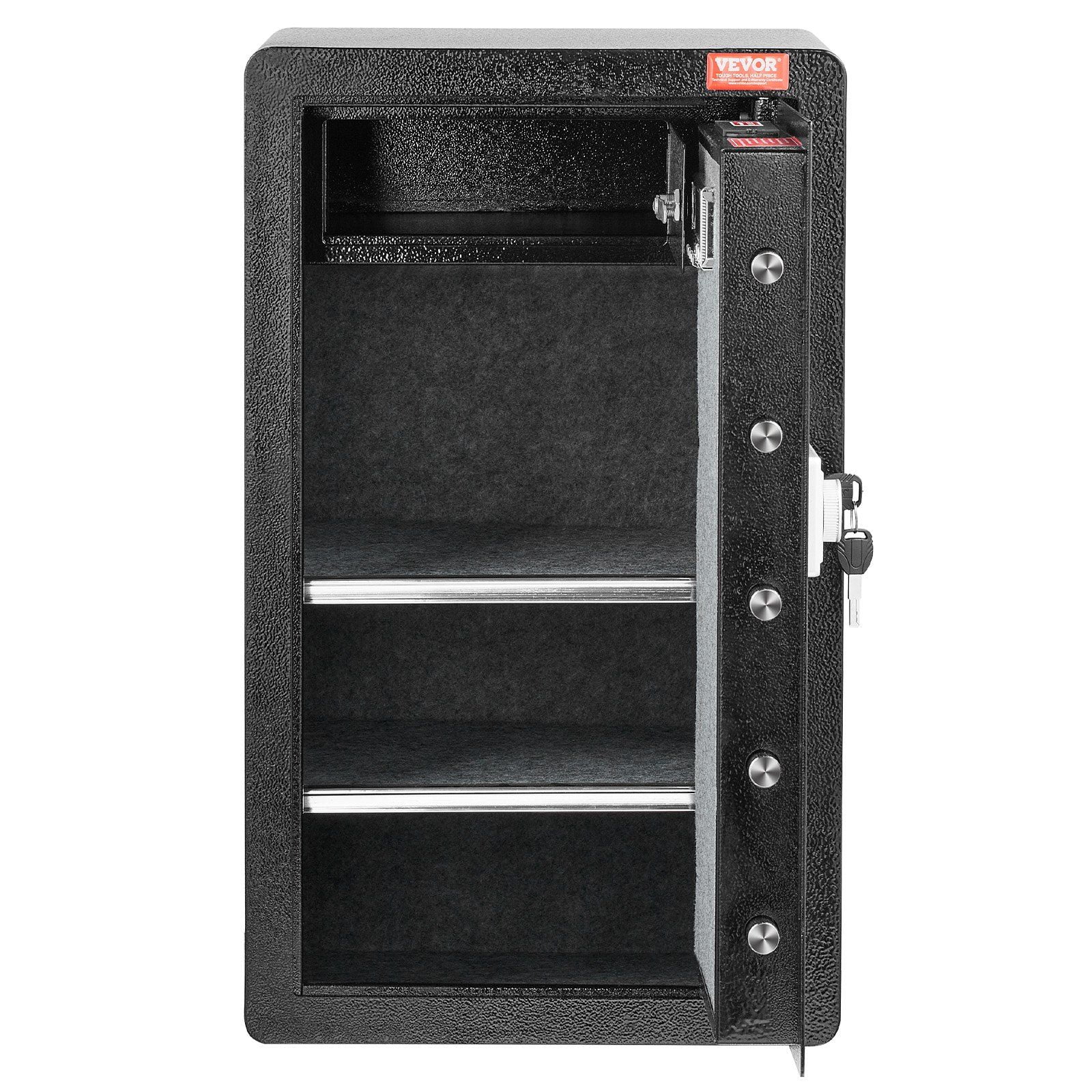 Single Door 4.0 cu.ft Safe Box with Key Lock & Password Cabinet Black ...