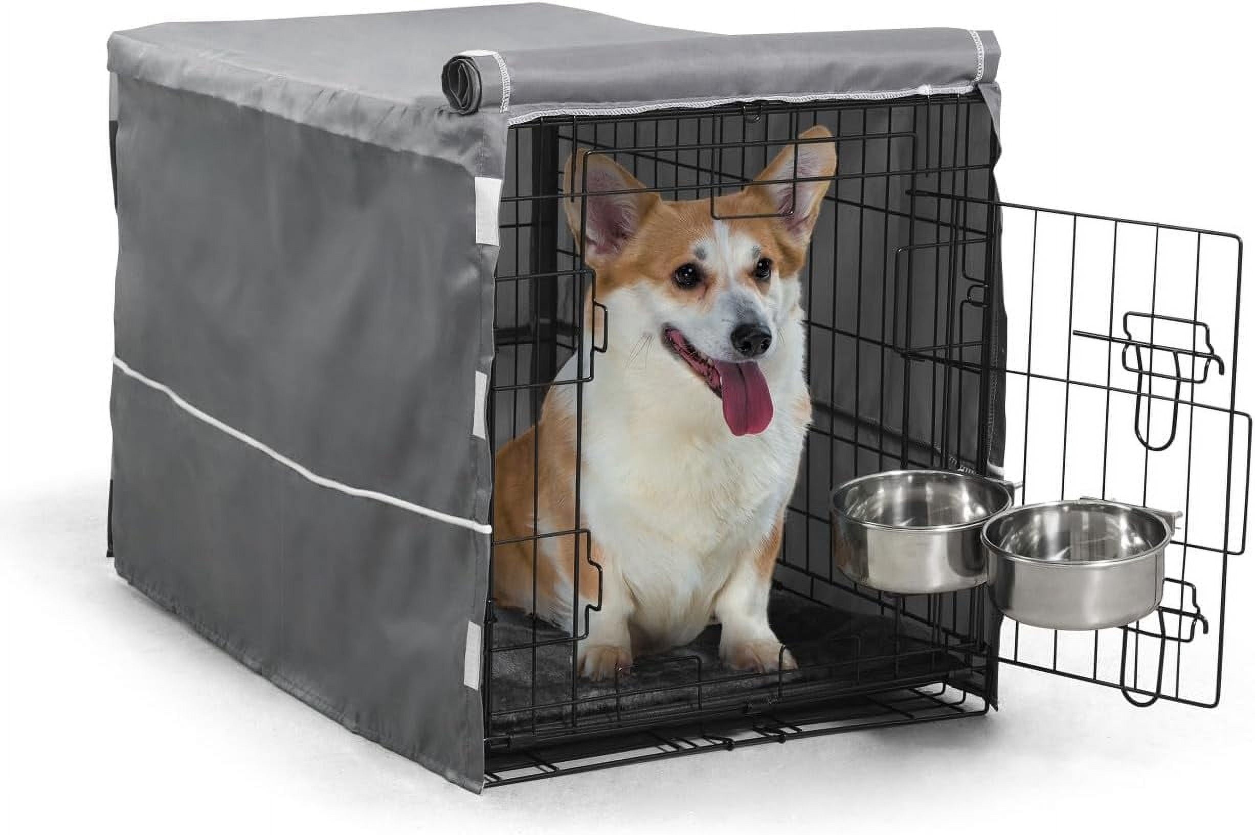 Single Door Dog Crate Kit Includes Crate Cover and Soft Dog Bed, Indoor ...