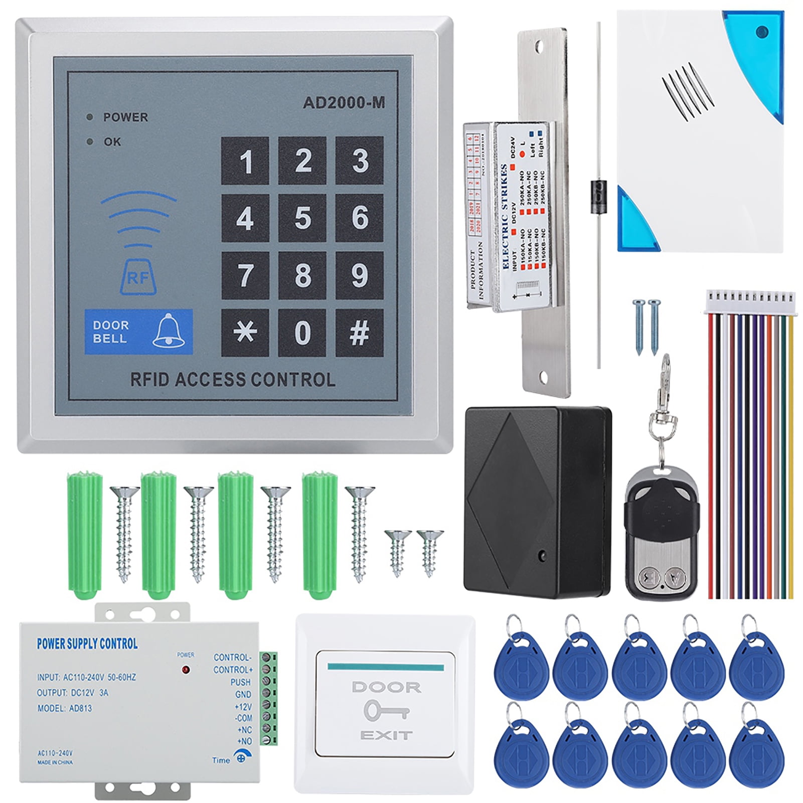 Single Door Electronic Access Control Kit with Card Reader and Password ...