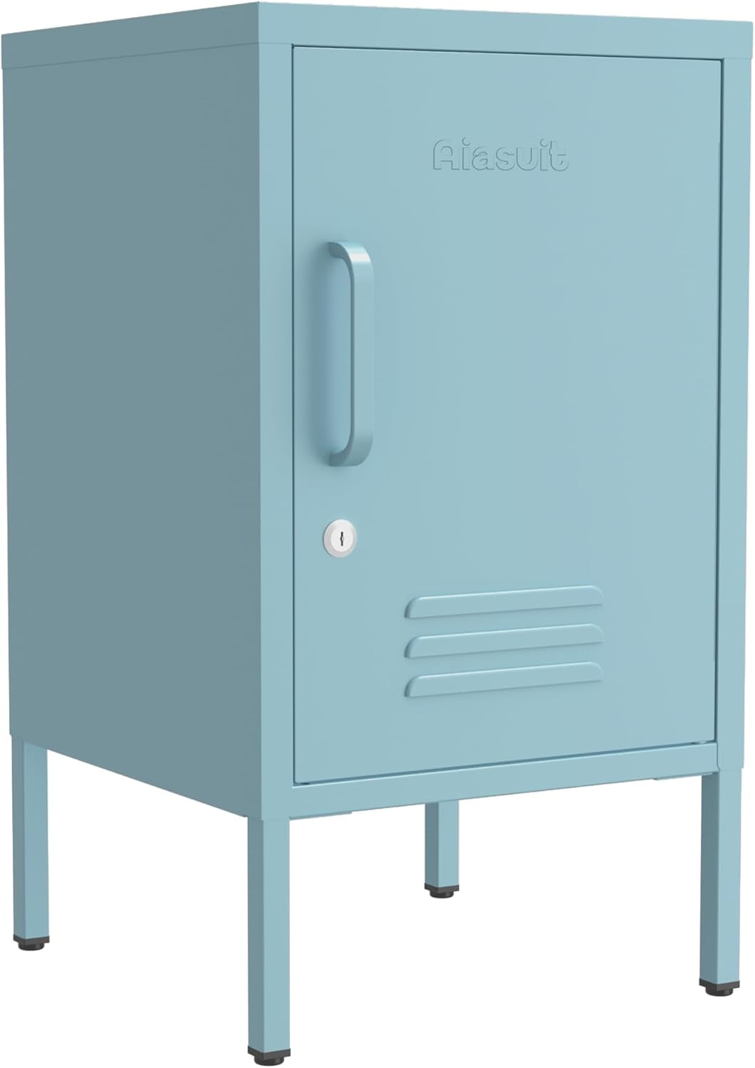 Single Door Lockable Metal End Table Modern Storage Cabinet Minimalist ...