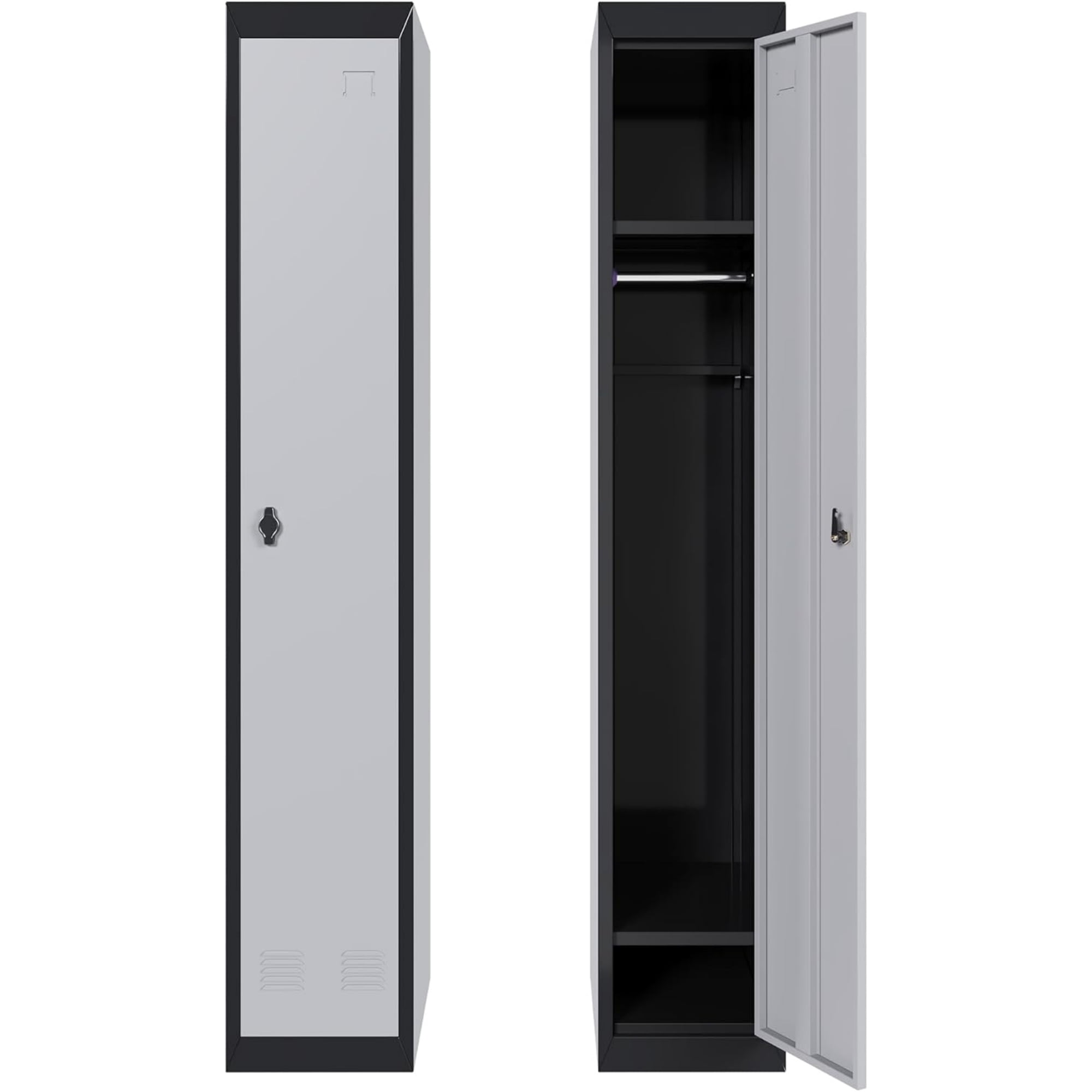 Single Door Metal Storage Locker with Shelves, Lockable Cabinet for ...