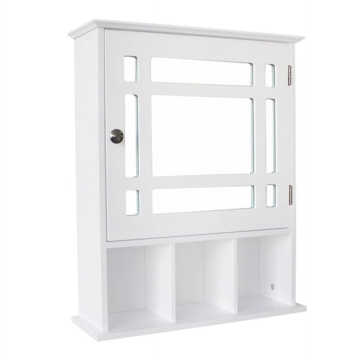 Single Door Three Compartment Storage Bathroom Cabinet –White - Walmart.com