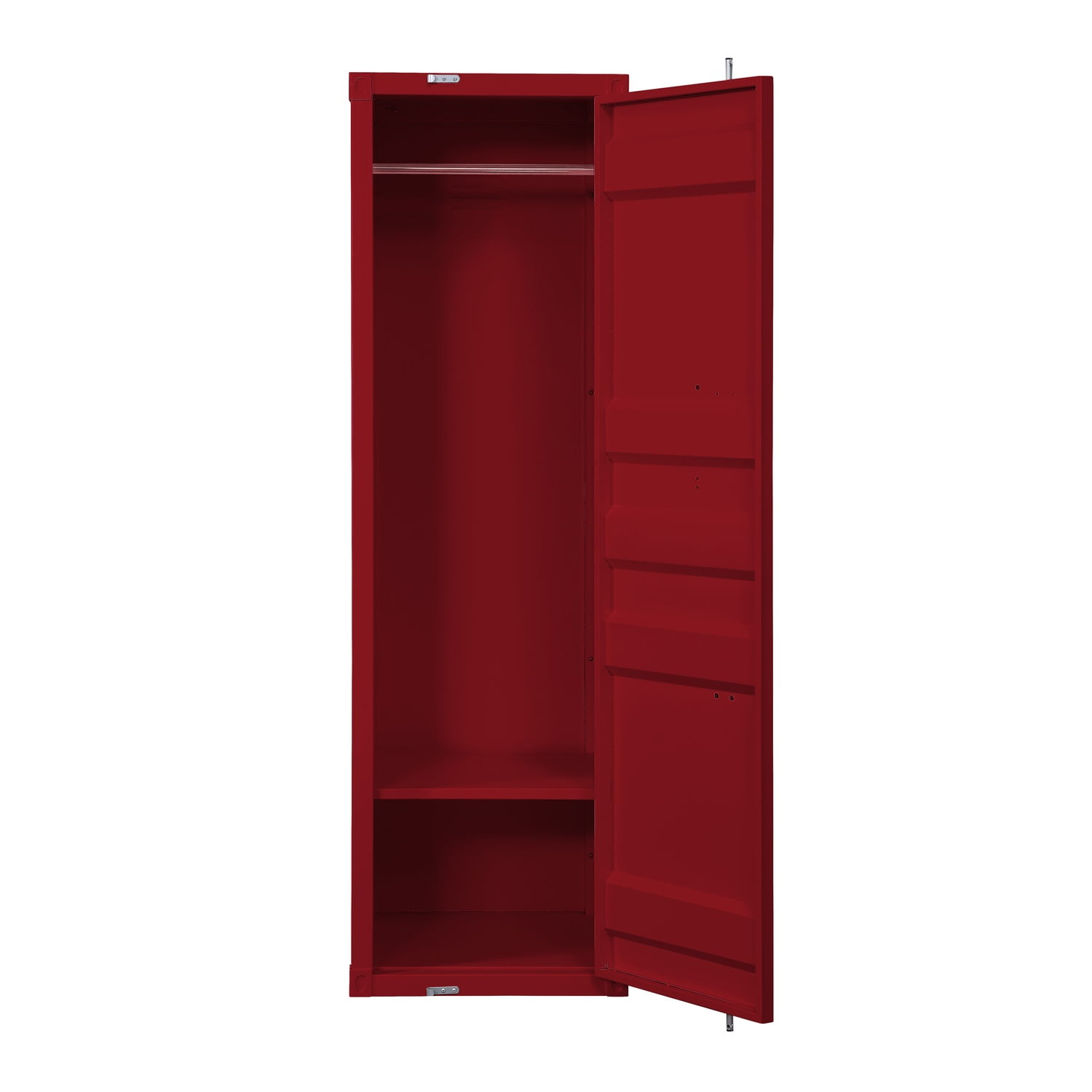 Single Door Wardrobe with Double Storage Compartment and Cremone Bolt ...