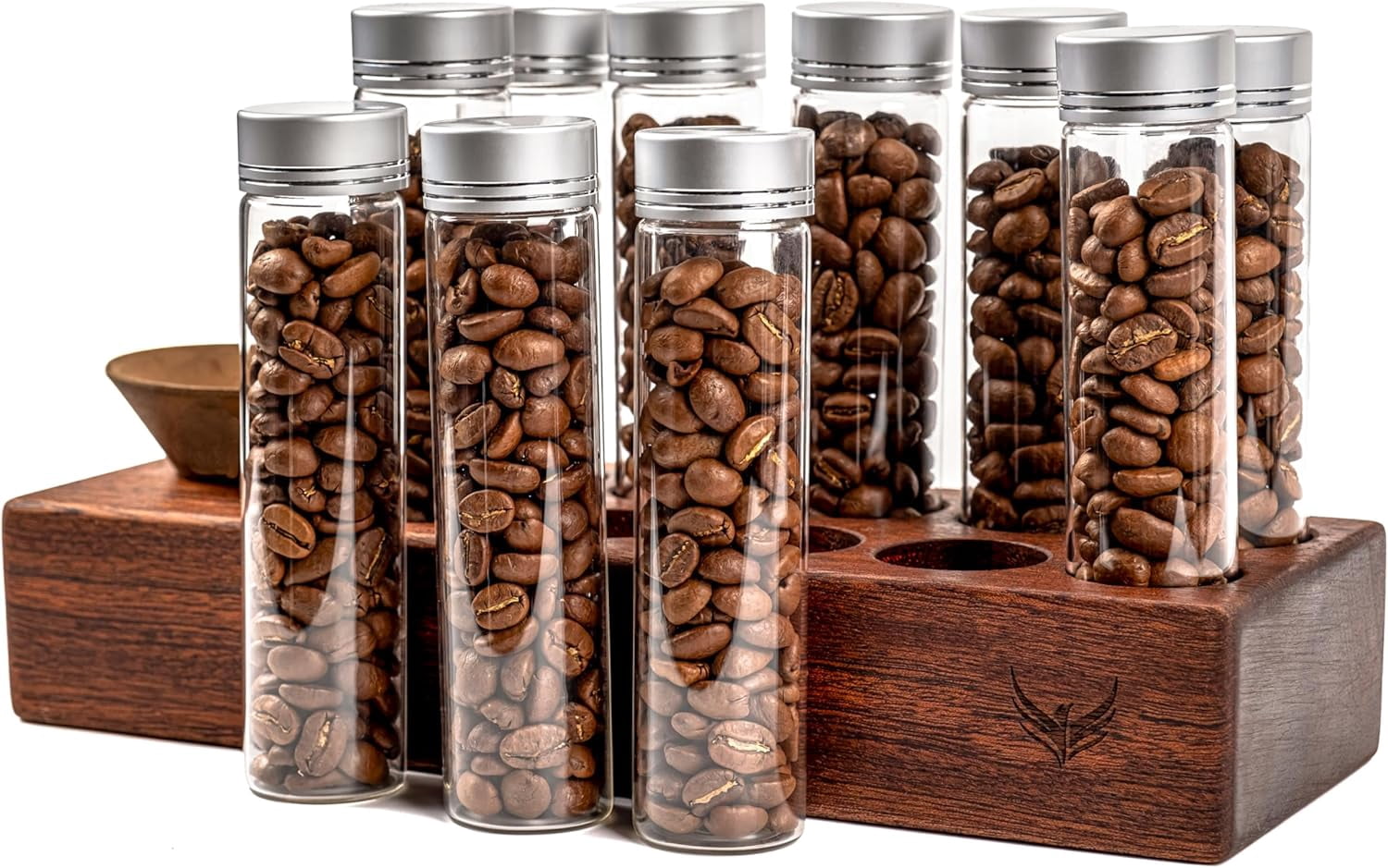 Single Dose Coffee Bean Storage Tubes Cellar 10 Pcs Dosing Glass Vials ...