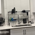 Single/Double Layer Black Metal Kitchen Drying Rack, Adjustable ...