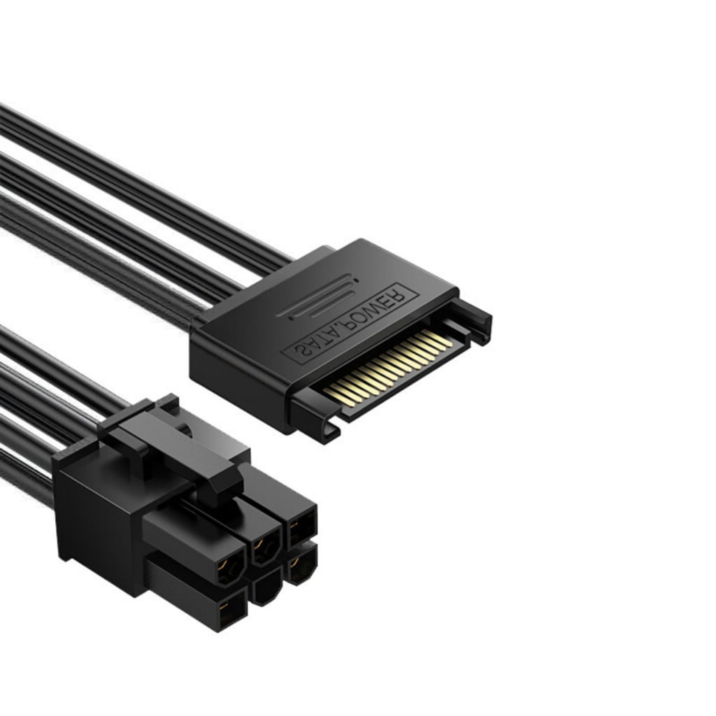 Single/Double Sata15Pin to 6Pin Power Cable for Video Card Power Supply ...
