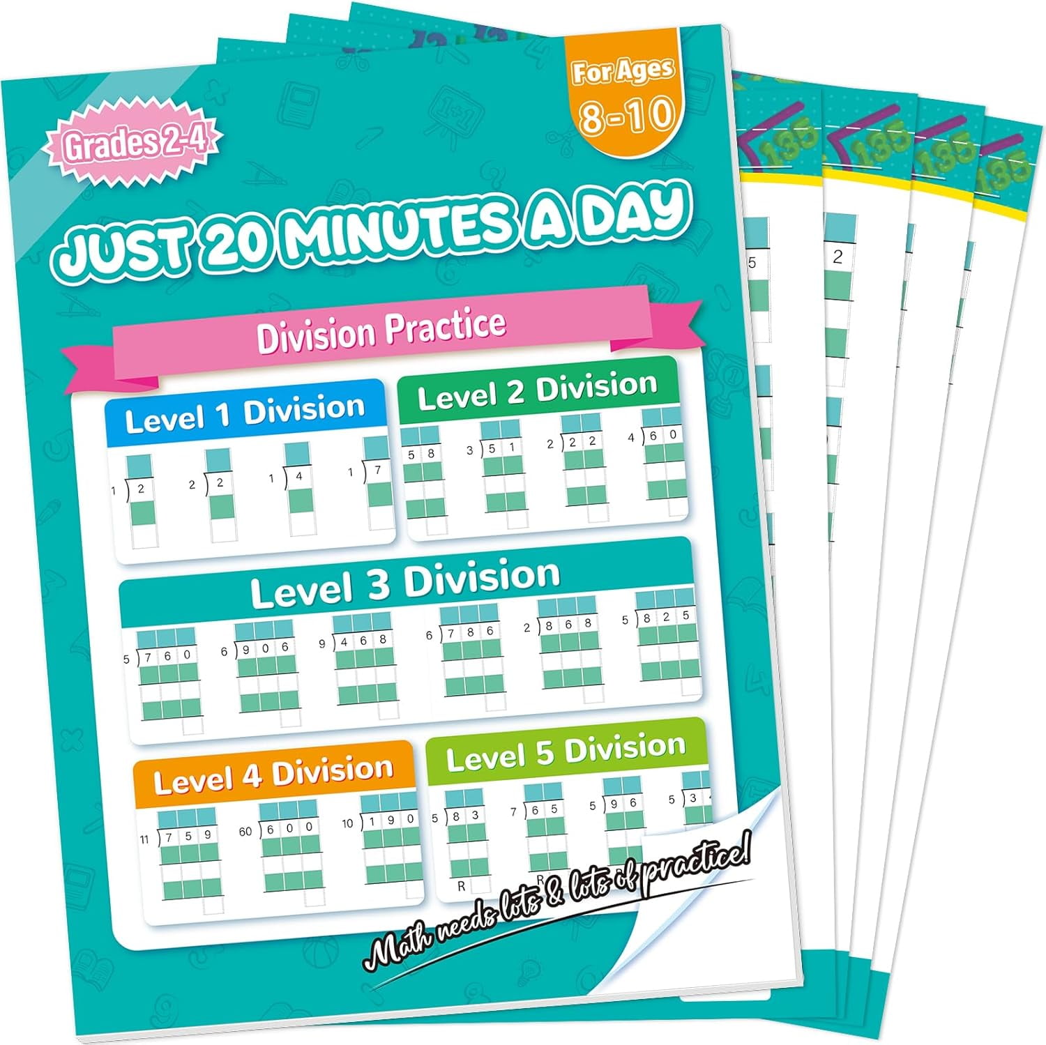 Single, Double & Triple Digit Division Math Worksheets for Grade 3-5 ...