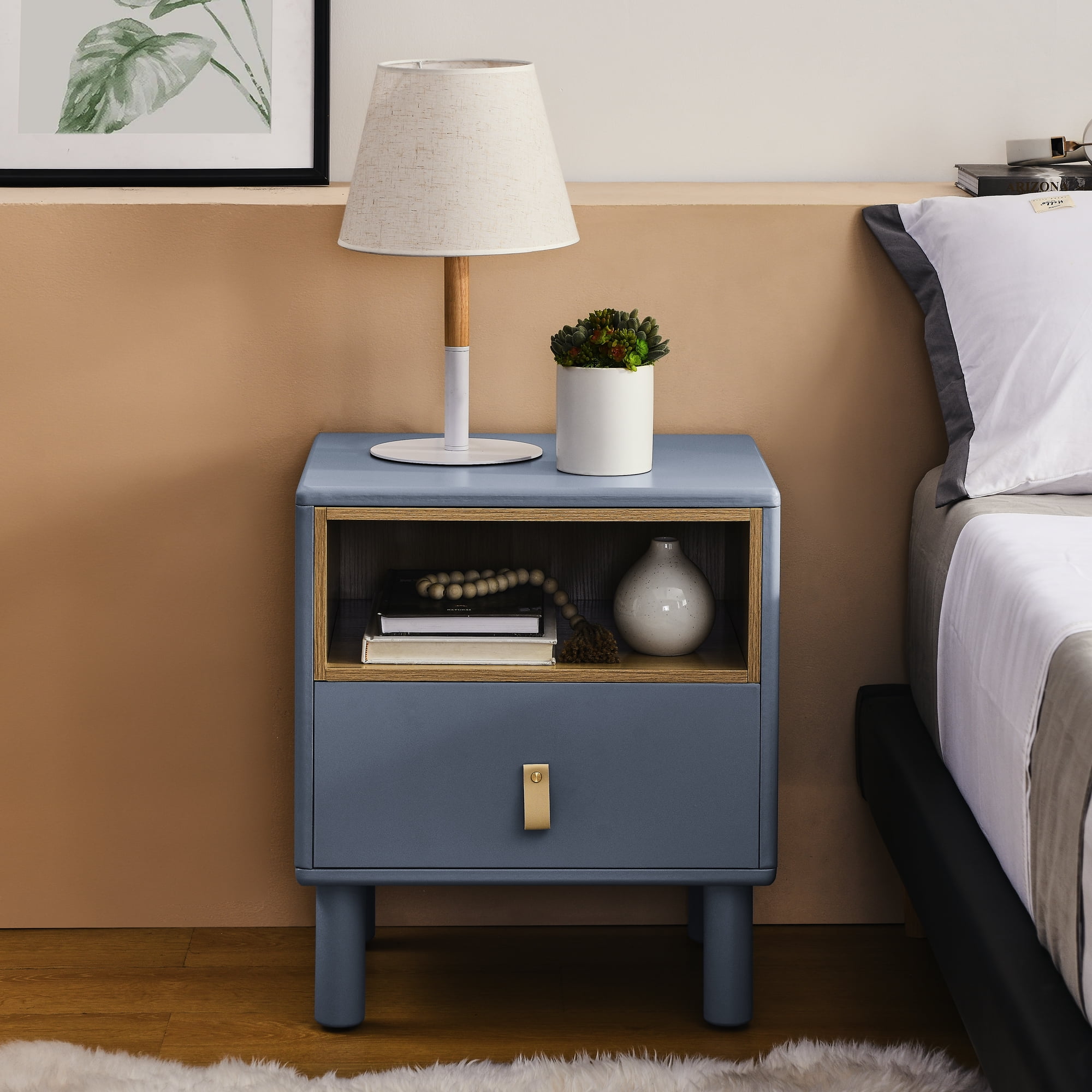 Single Drawer Bedside Table, Modern Style Bedside Table, Wooden Bedside ...