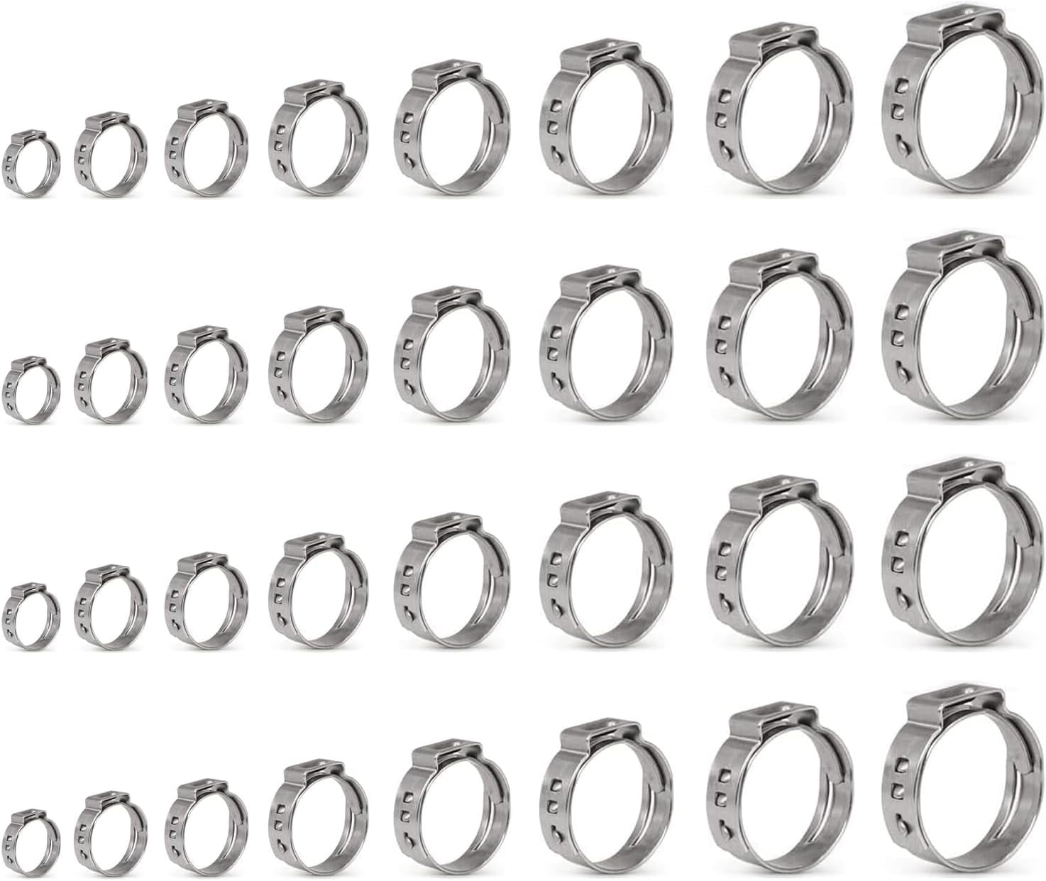 Single Ear Clamps Assortment Kit, StepLess Clamps, Pex Pinch Ring Clamp ...