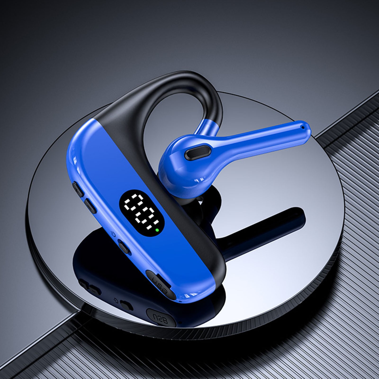 Single Ear Headset With Mic Bluetooth 5.2 Earphone LED Display ...