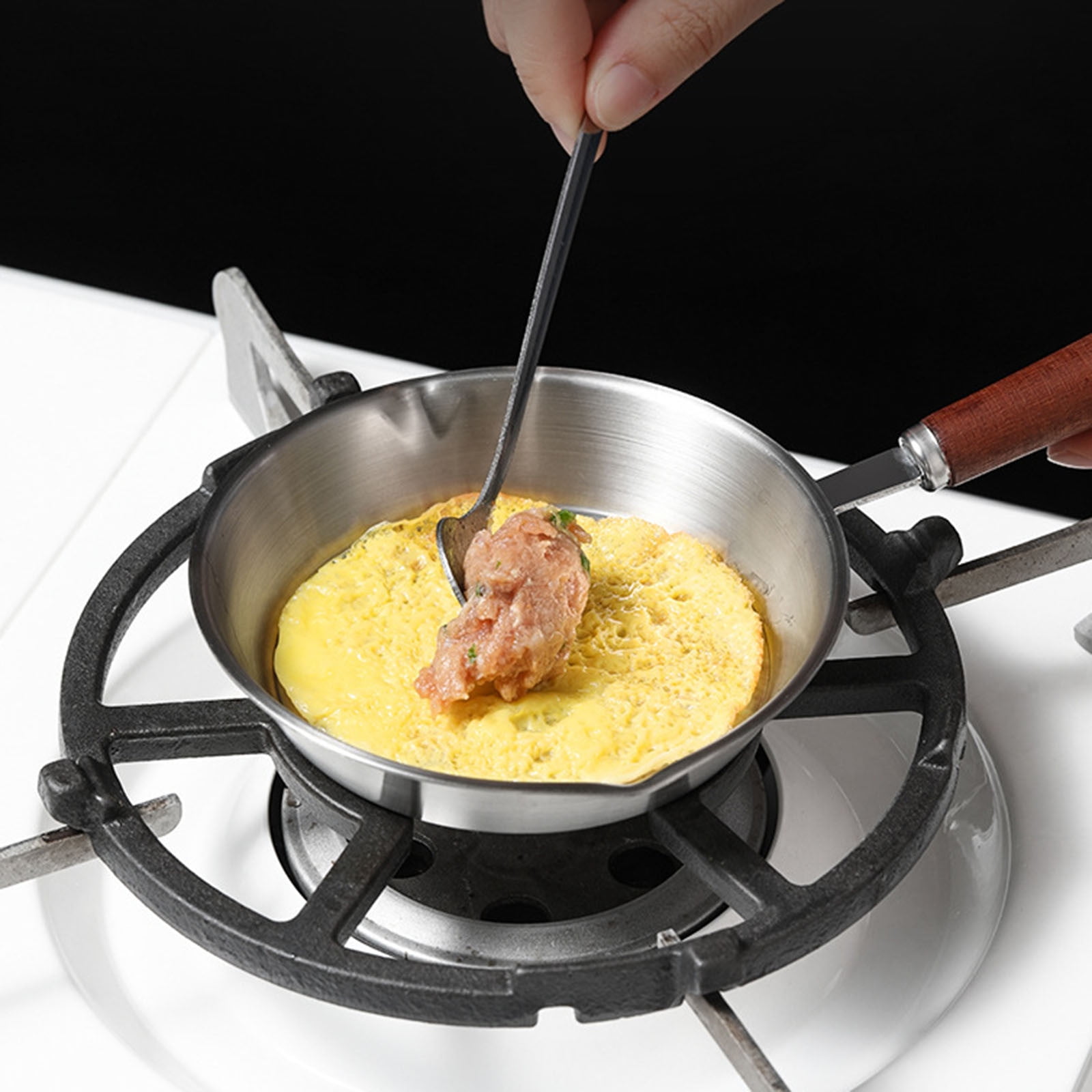 Single Egg Frying Pan - Mini Induction Skillet, Non Stick Small ...