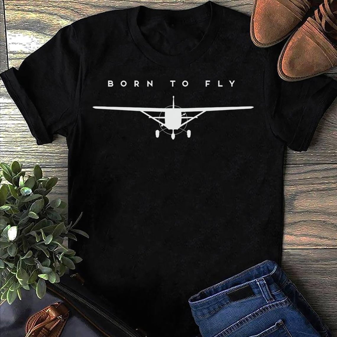 Single Engine Prop Airplane Shirt Born To Fly , Gift for Airplane Lover ...