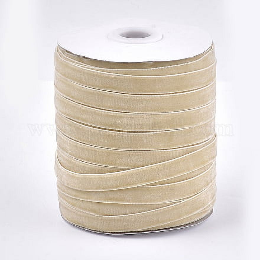 Single Face Velvet Ribbon Dark Khaki 3/8 inch about 50yards - Walmart.com