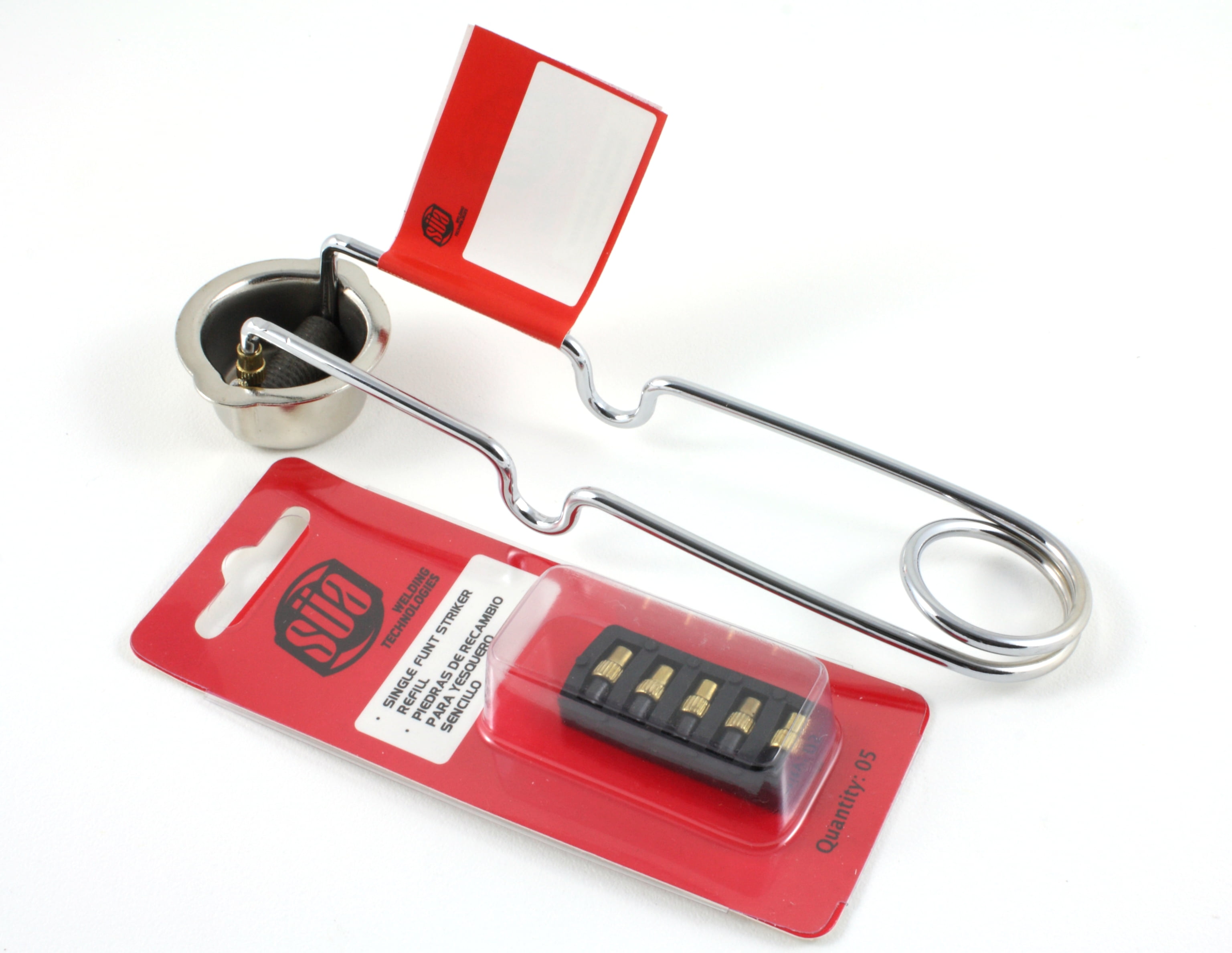 Single Flint Torch Striker / Spark Lighter + Replacement Flints (5 pkg ...