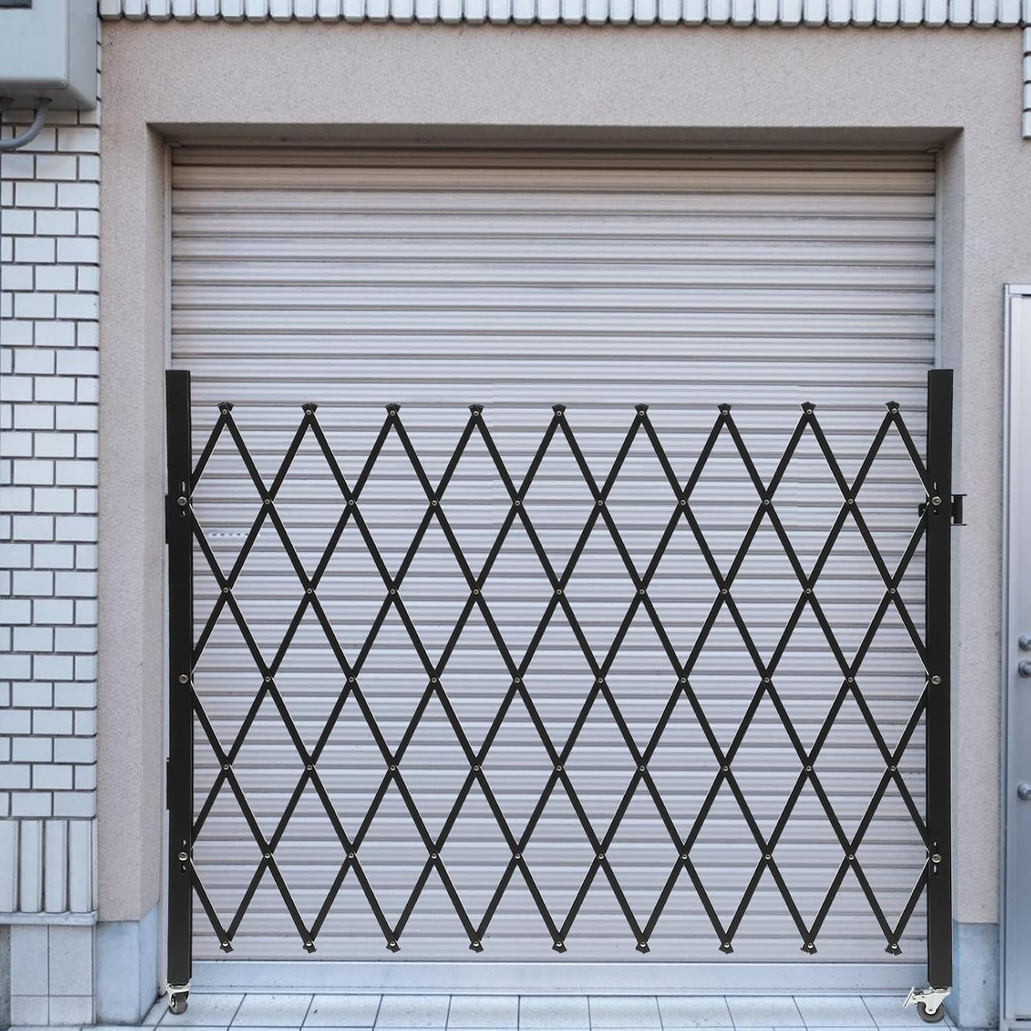 Single Folding Security Gate, 48" H x 71" W Folding Door Gate, Iron ...