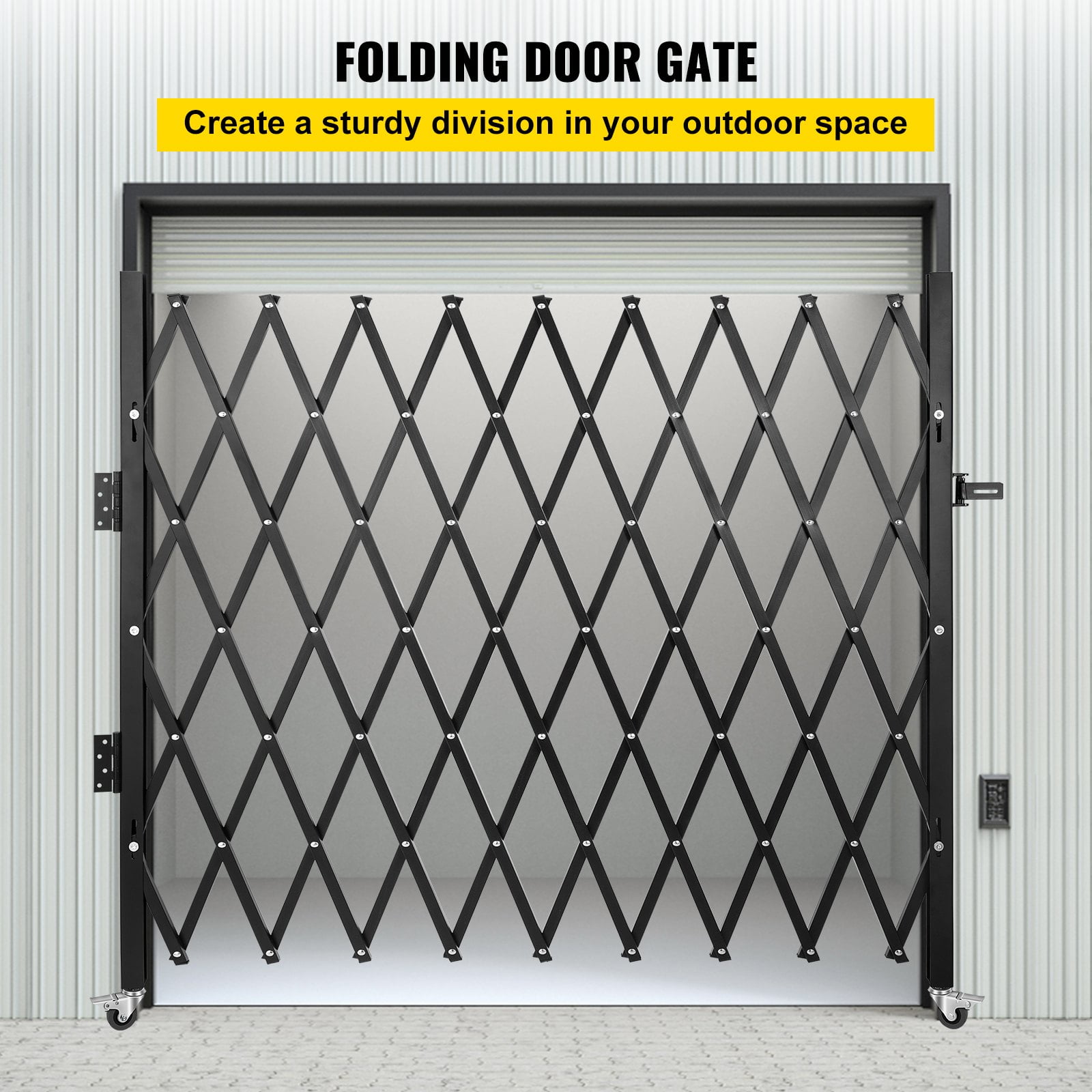 Single Folding Security Gate 50” H x 75” W Folding Door Gate Steel ...