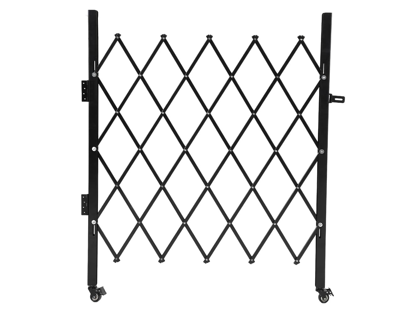 Single Folding Security Gate, 87"H x 85"W Lockable Scissor Gate with ...