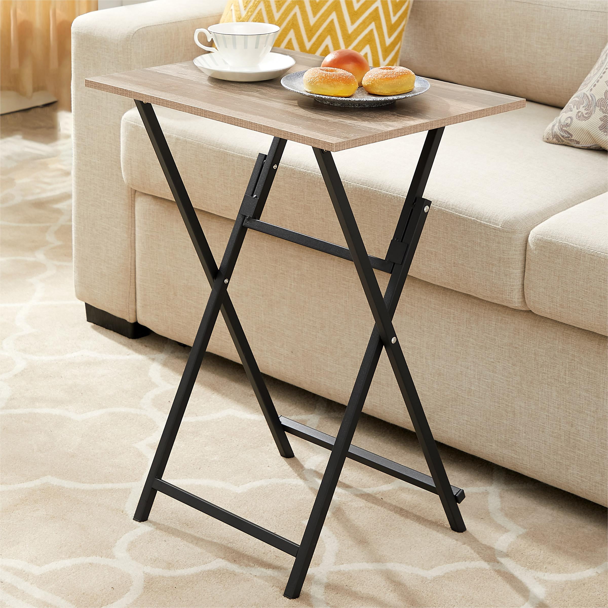Single Folding TV Tray Table,Single Dinning Folding Tray,Brown,19.6"x14 ...