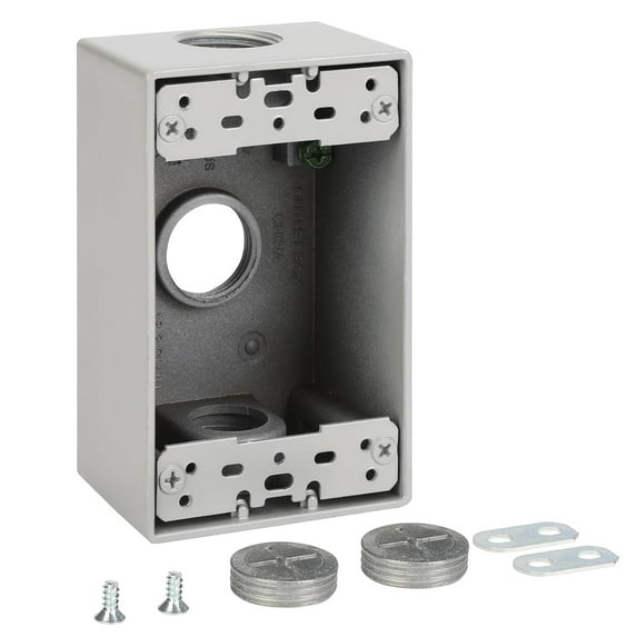 Single Gang 3-3/4” Weatherproof Outdoor Box, Aluminum Weatherproof ...