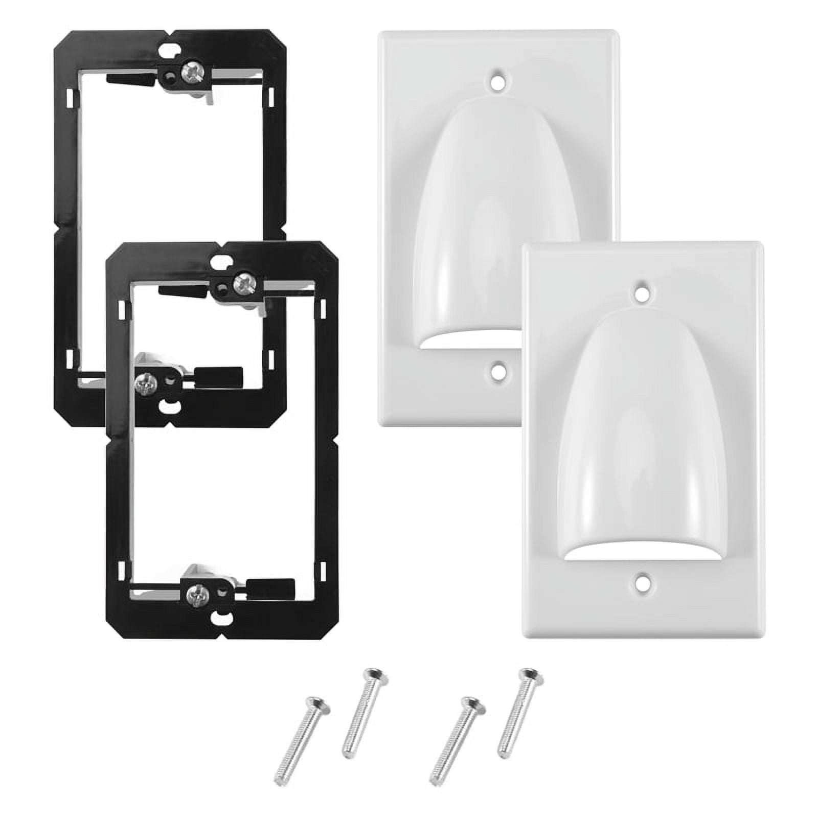 Single Gang Bundled Cable Wall Plate 1-Gang Recessed Low Voltage Cable ...