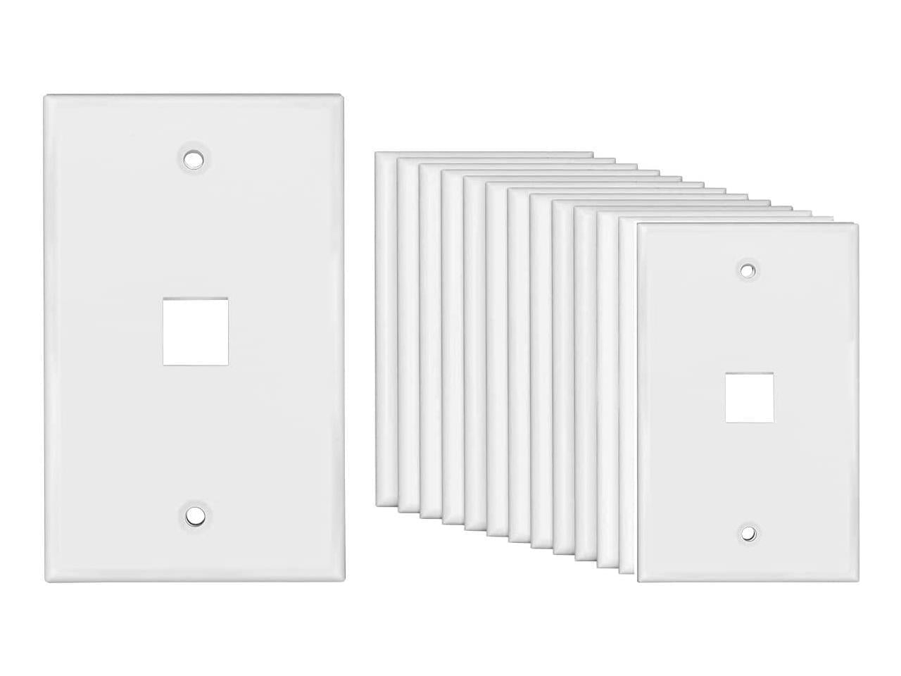 Single Port Cat6 Ethernet Face Plate Low Profile 1 Port Keystone Jack ...