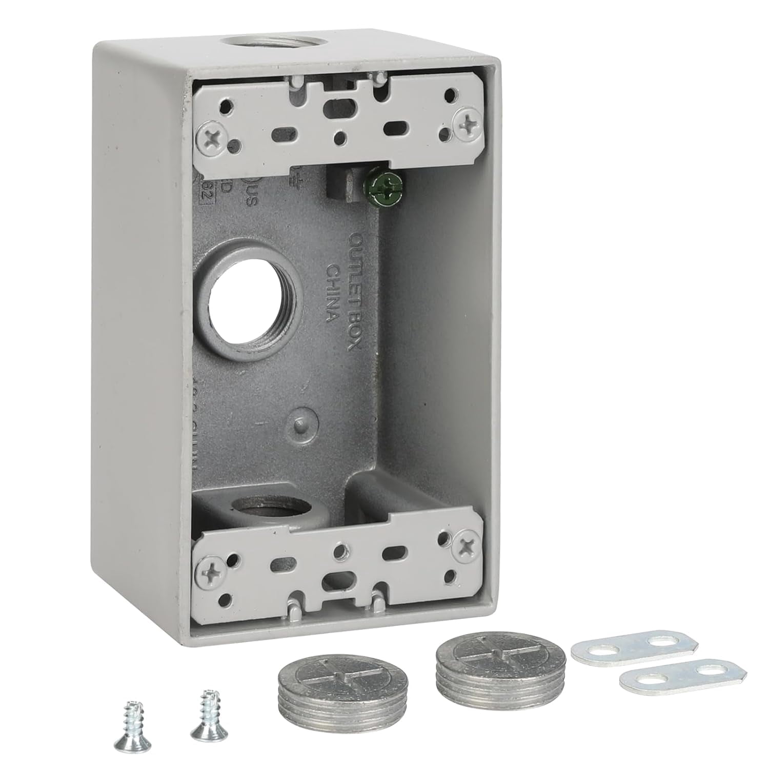MAKERELE Weatherproof Outlet Box, 3-0.5 in holes, Aluminum - Walmart.com