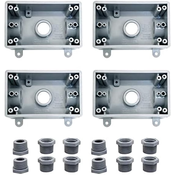 Single-Gang Electrical Outlet Box,Suitable 1/2-Inch or 3/4-Inch ...