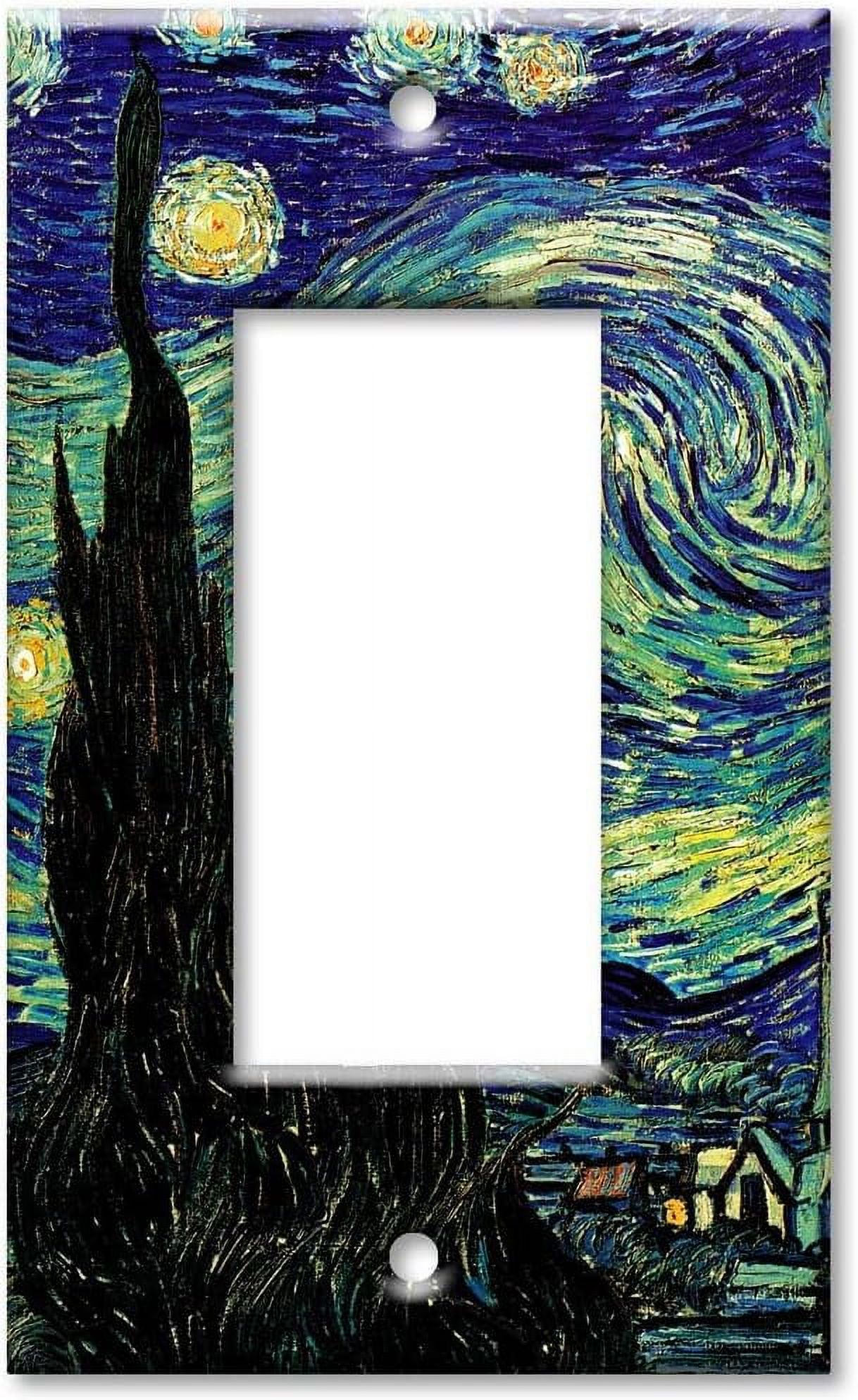 Single Gang Rocker Decorative Metal Wall Plate Van Gogh: Starry Night ...