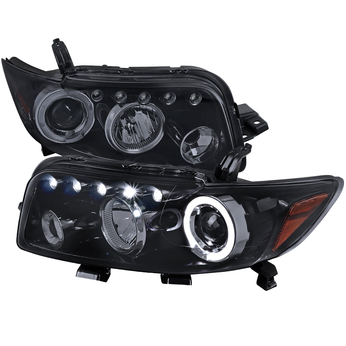 Single Halo Projector Headlights (Black Housing/Smoke Lens) Made for ...