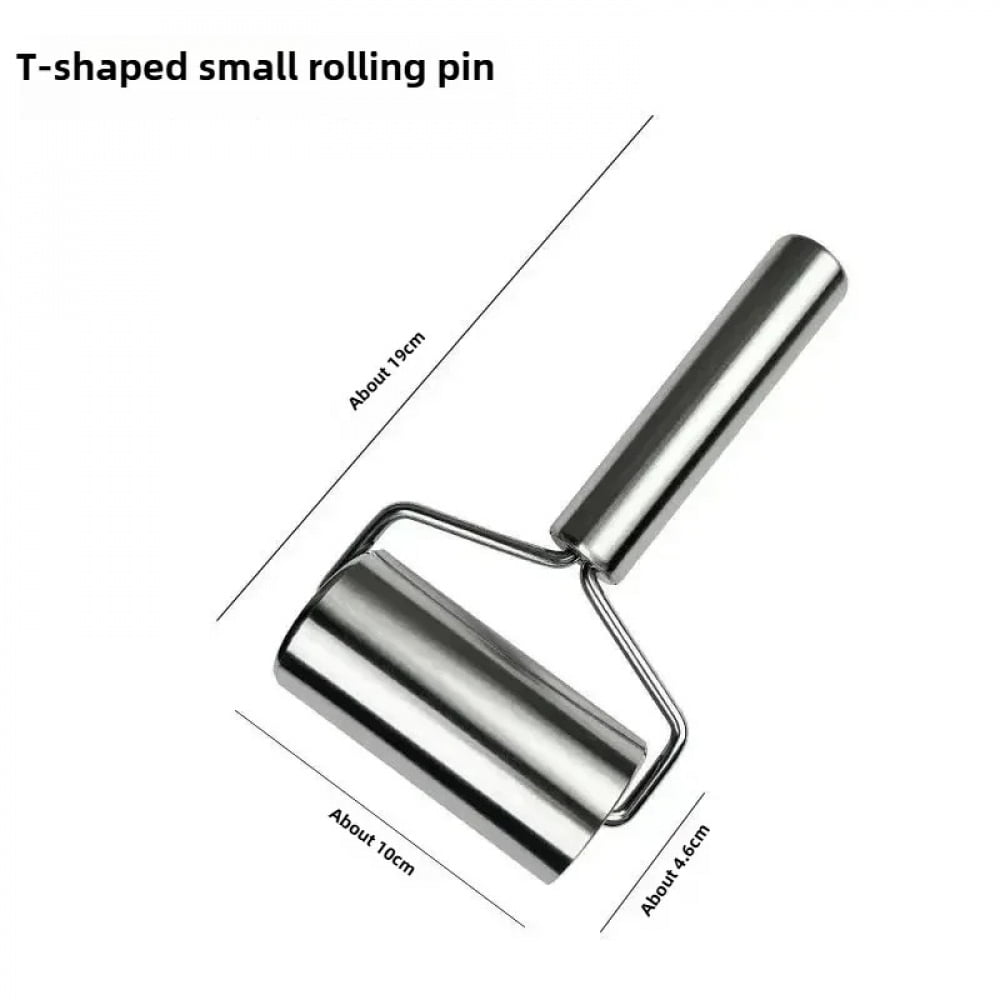 Single Handed Rolling Pin, Stainless Steel Labor-saving Dumpling Skin ...