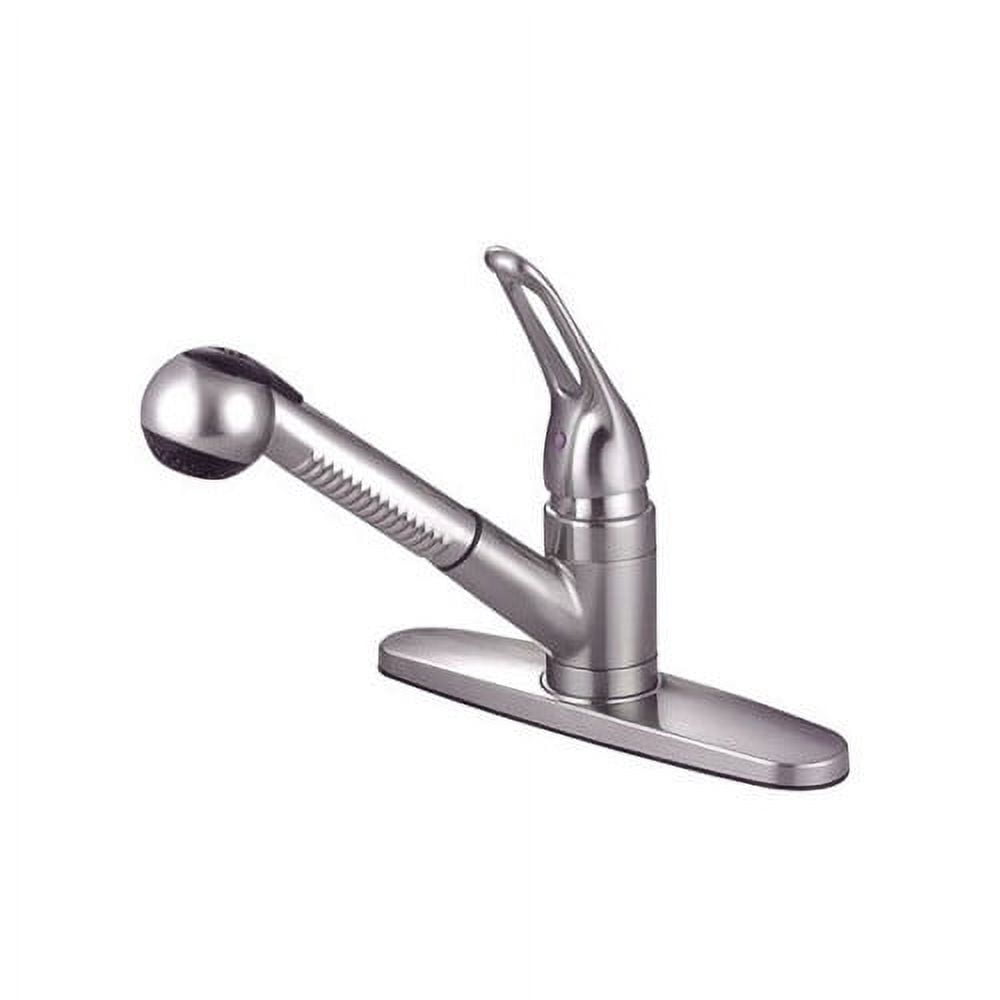 Single Handle Centerset Kitchen Faucet with Loop Pull Out Handle, Satin ...