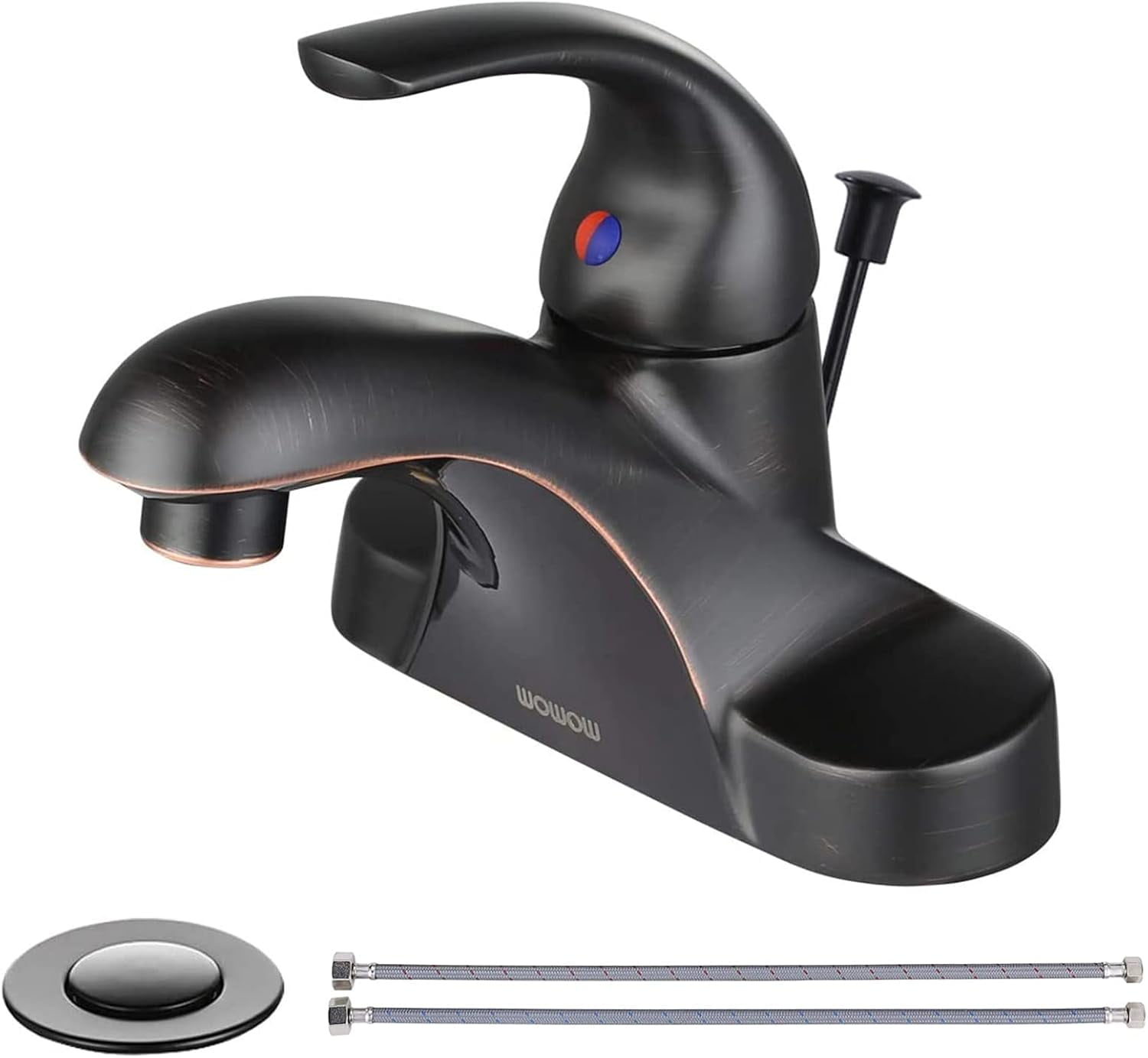 Single Handle Commercial Bathroom Faucet Oiled Rubbed 4 inch Centerset ...