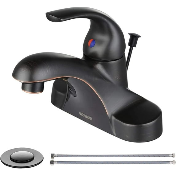 Single Handle Commercial Bathroom Faucet Oiled Rubbed 4 inch Centerset ...