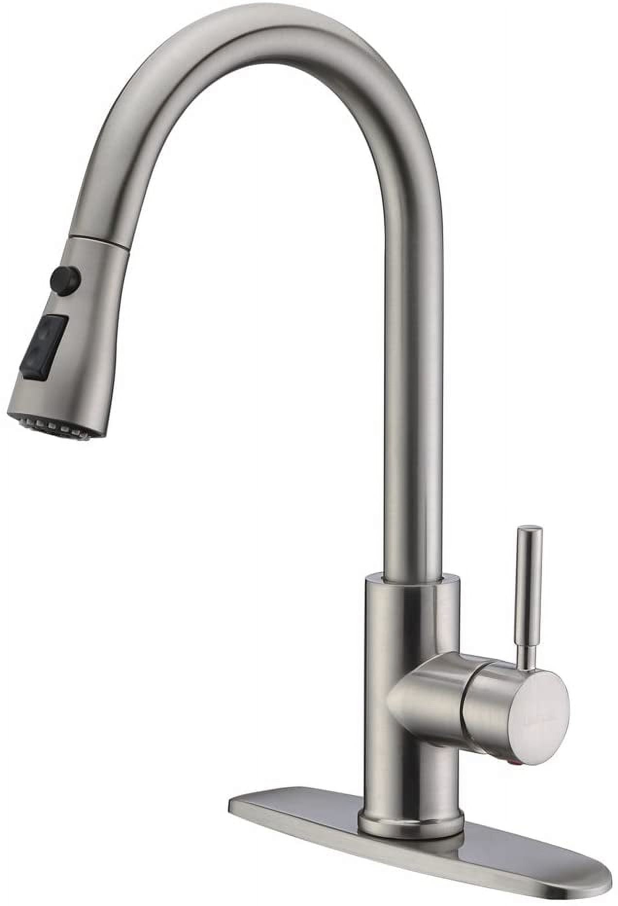 Single Handle High Arc Brushed Nickel Pull out Kitchen Faucet,Single ...
