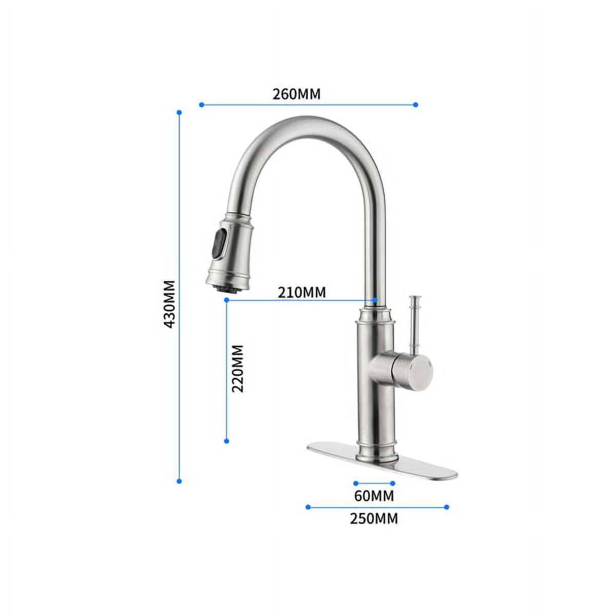 Single Handle High Arc Pull Out Kitchen Faucet,Single Level Stainless ...