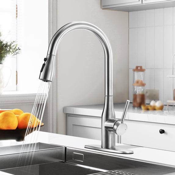 Sunrinx Pull Down Kitchen Faucet, Stainless Steel Sink Faucet with 3 ...