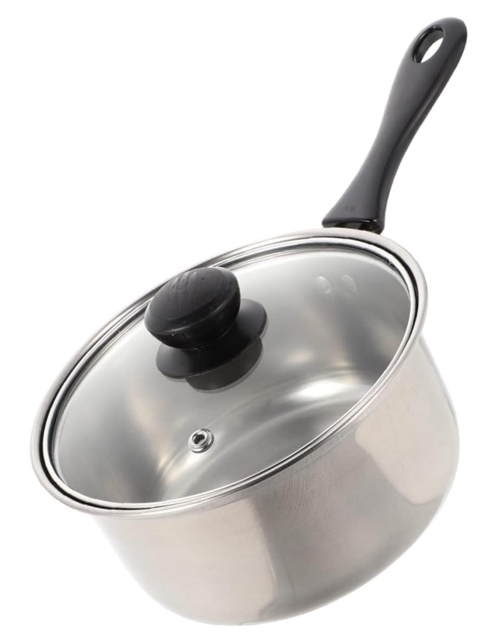 Single Handle Small Soup Saucepan with Lid Soup Pot Stainless Steel ...