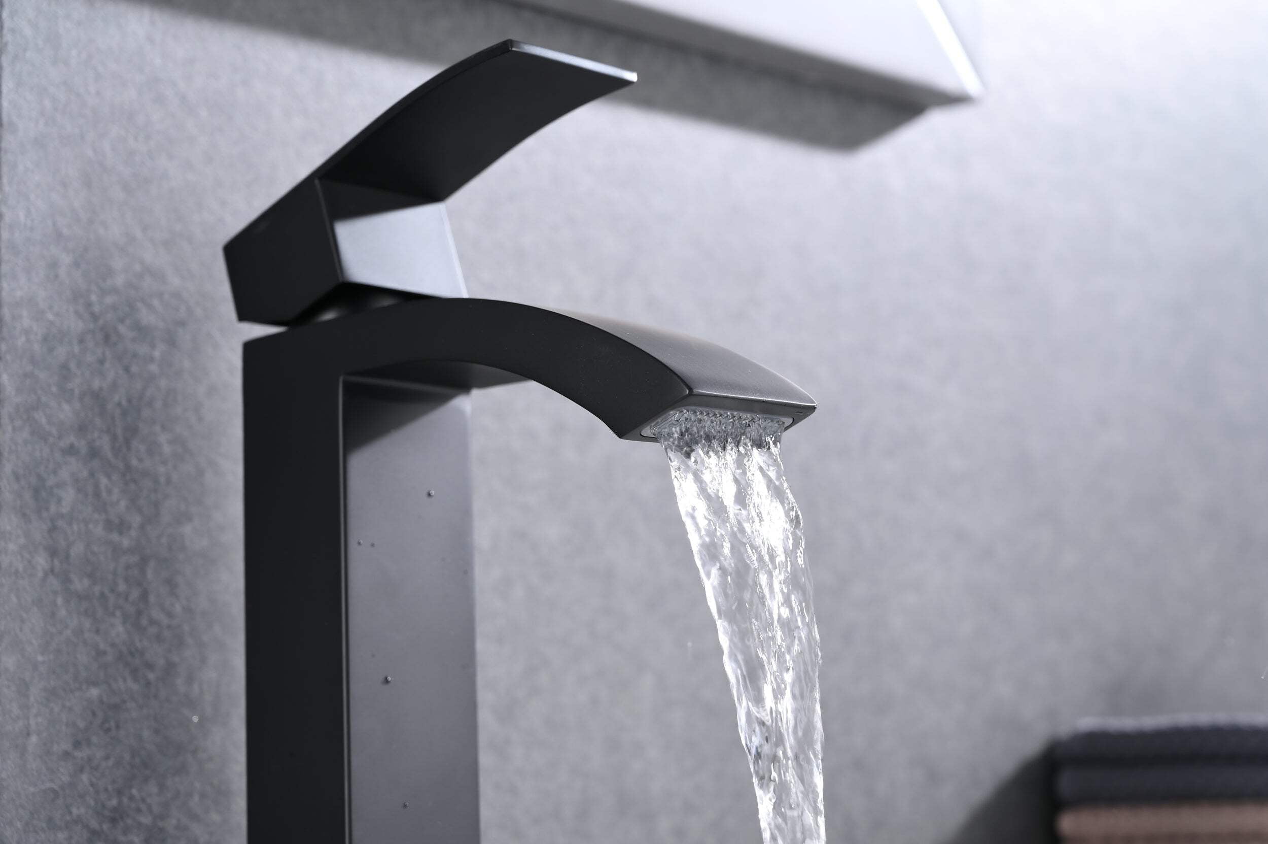 Single Handle Waterfall Bathroom Vanity Sink Faucet With Extra Large ...