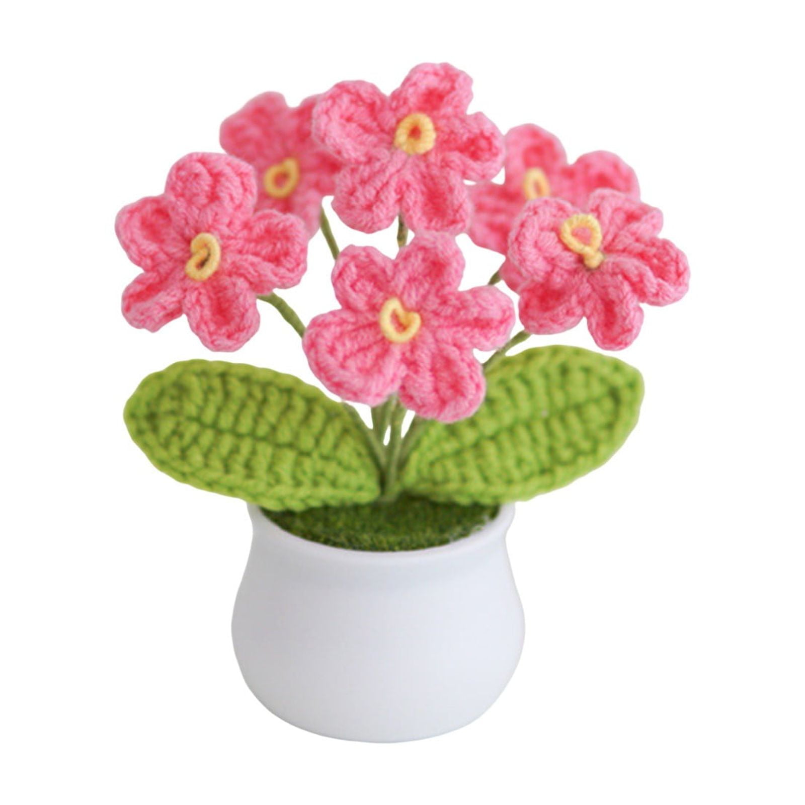 Single Handmade Crocheted Flower Pot - Multicolored Decorative Flower ...